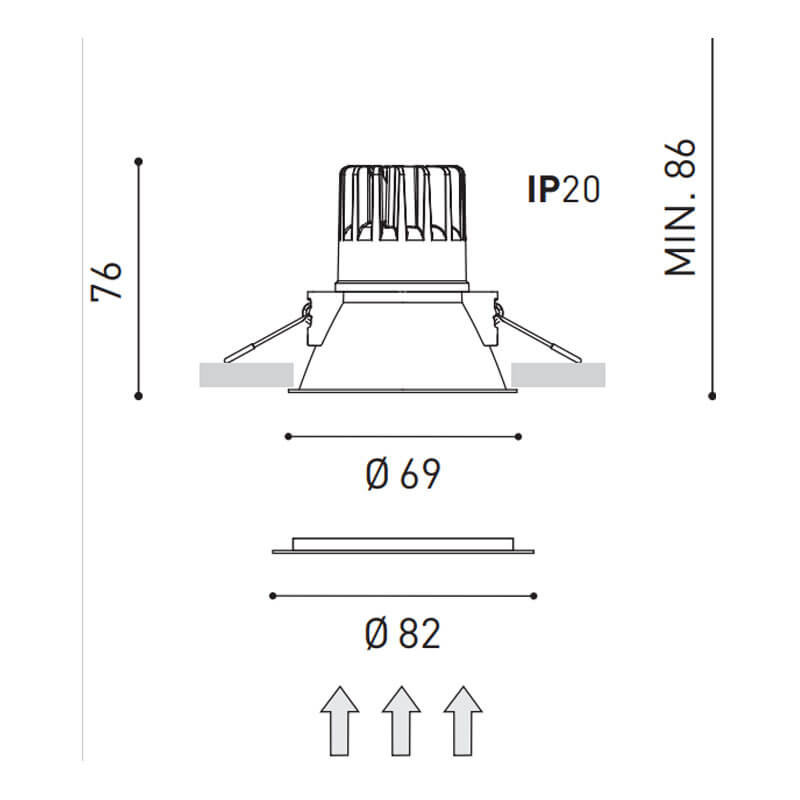 Recessed Downlight LED Swap S - 5W by Arkoslight | Aiure