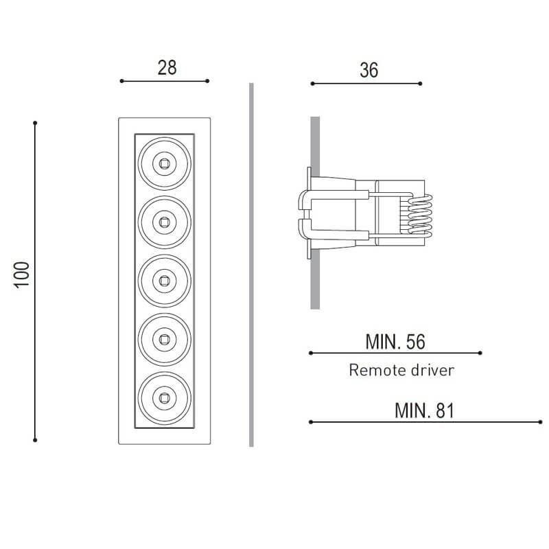 LED downlight Black Foster Micro Recessed 5 by Arkoslight | Aiure