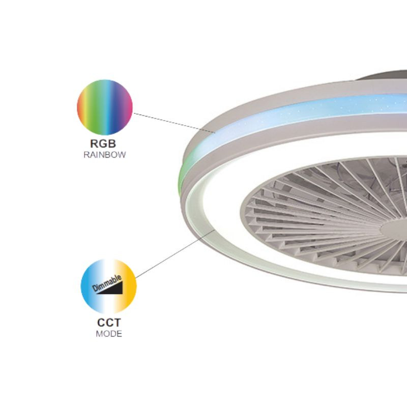 Ceiling fan dimmable RGB LED by Mantra | AiureDeco