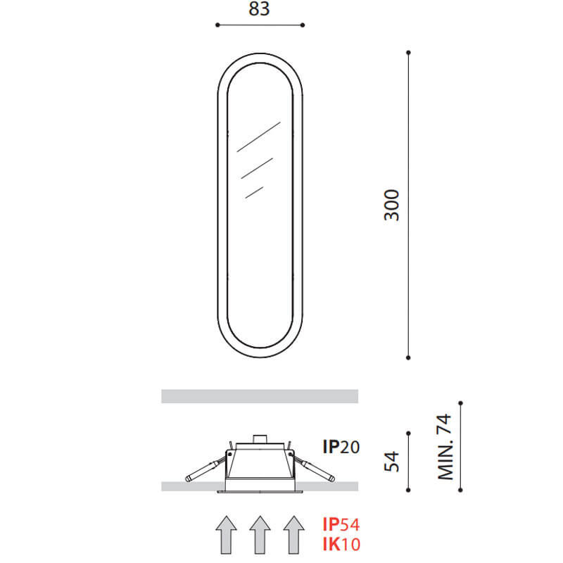 Recessed rectangular Downlight LED Olympia by Arkoslight | Aiure