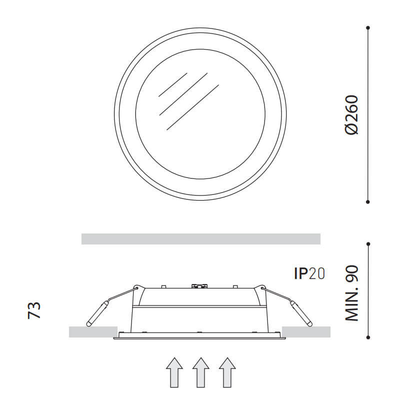 Recessed Downlight LED Drop 22W by Arkoslight | Aiure