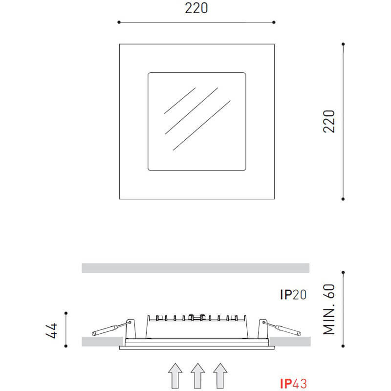 Square recessed LED downlight Quad 15.5W | Aiure