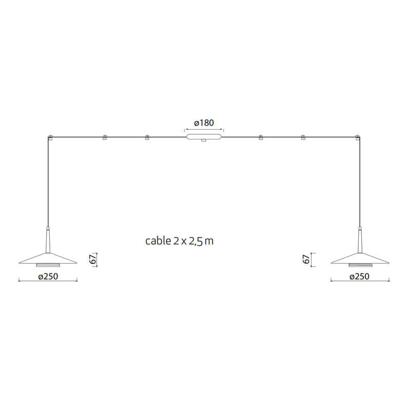 Orion LED pendant lamp with 2 lights by Mantra | Aiure