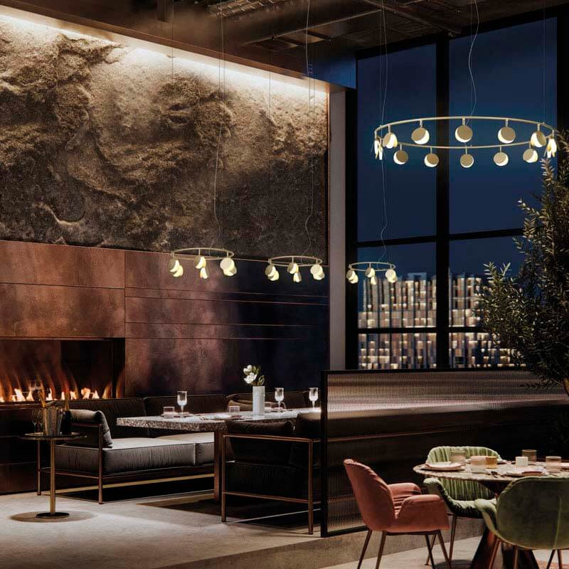 Golden LED Shell pendant lamp by Mantra | Aiure