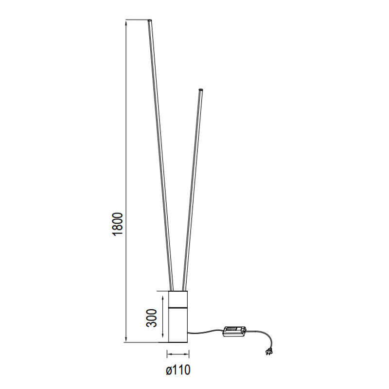 Minimalist LED floor lamp Vertical 2 lights by Mantra | Aiure