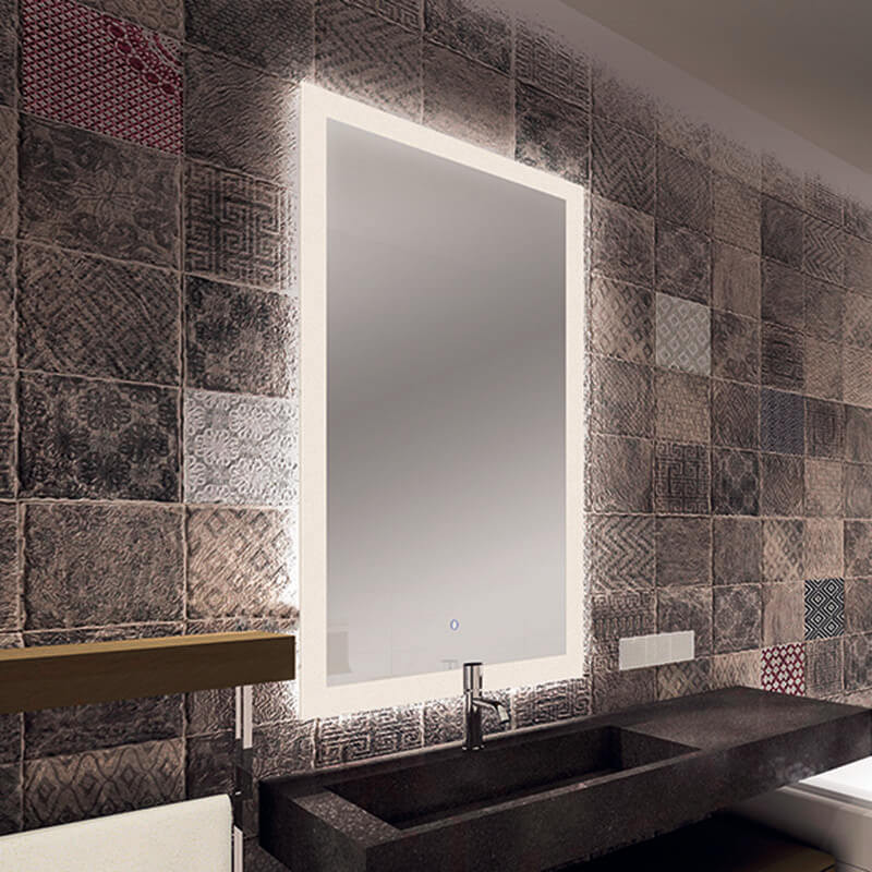 Rectangular LED design mirror Amanzi by ACB | Aiure