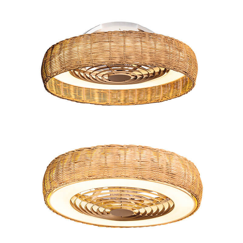 Kilimanjaro white-rattan finished fan by Mantra | AiureDeco