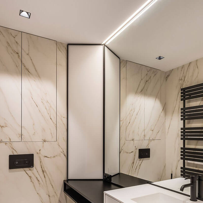 Downlight LED encastrable Swap Square Asymmetric 7W - IP54 d'Arkoslight ...